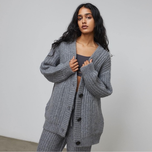 lunya | Sweaters | Lunya Chunky Wool Cardigan In Serene Grey | Poshmark